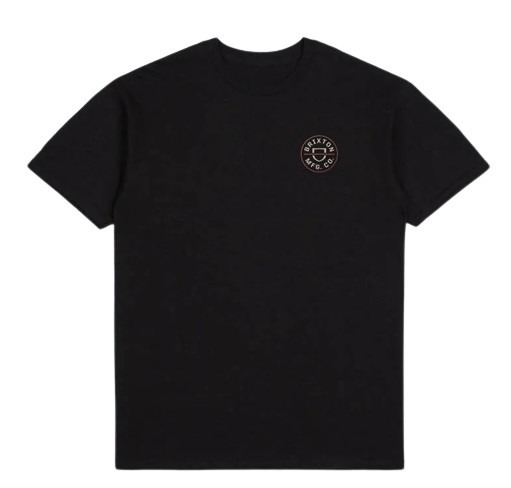 Brixton Tee Crest II Black/White Cap/Dusty Cedar