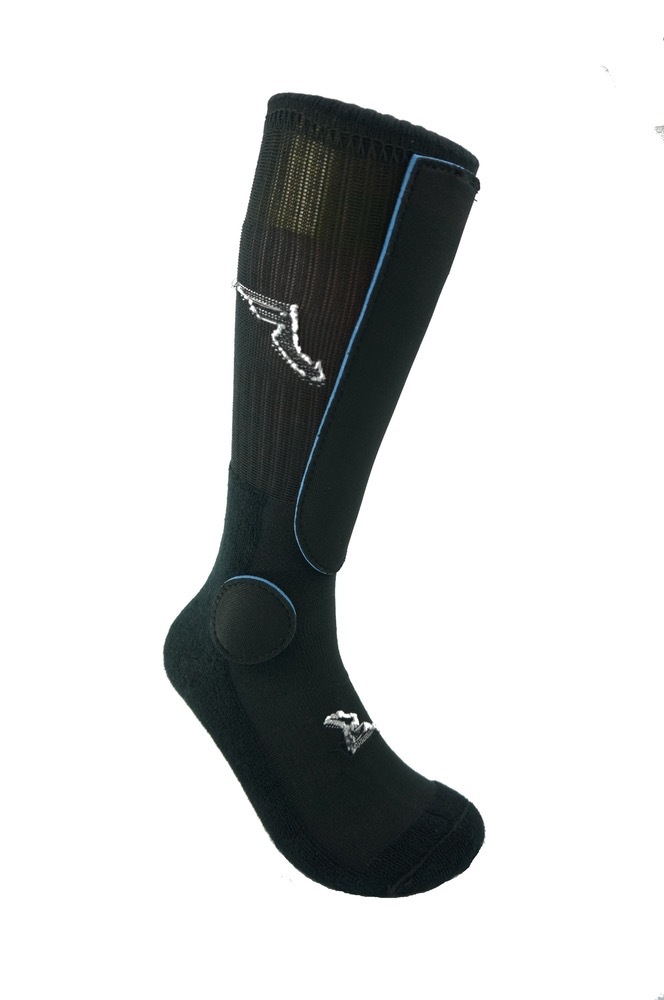Footprint Painkiller Knee Hi Black Socks | Protection & Comfort