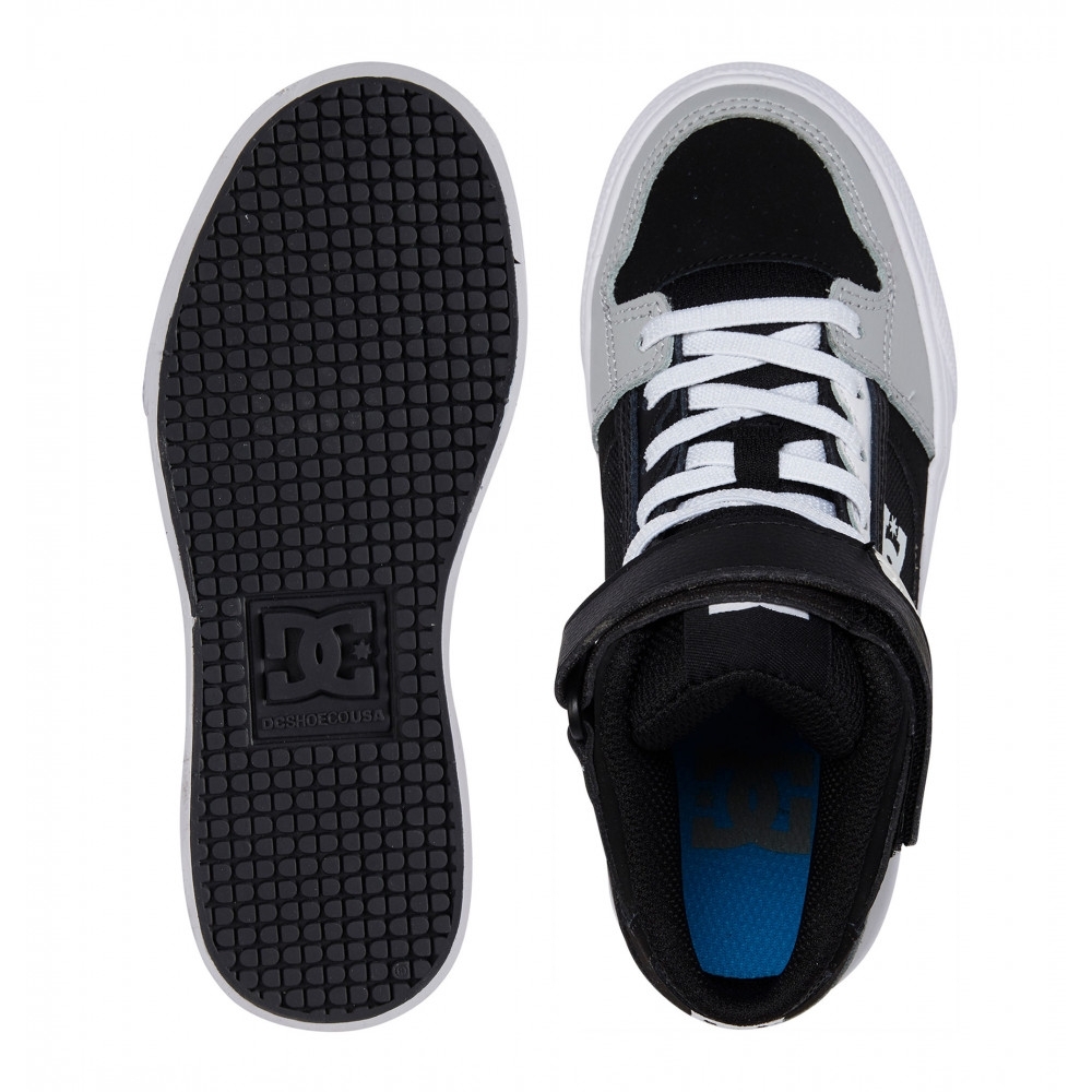 DC Youth Pure High Elastic Velcro Black/Grey/Grey
