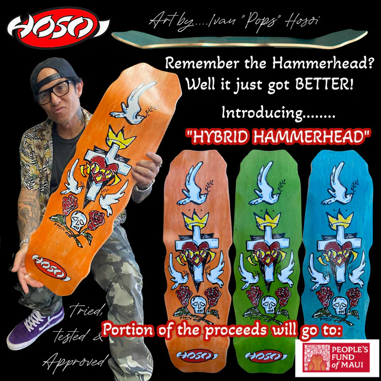Hosoi Deck Hammerhead Hybrid Green Stain 9.75 - Premium Skateboard Deck