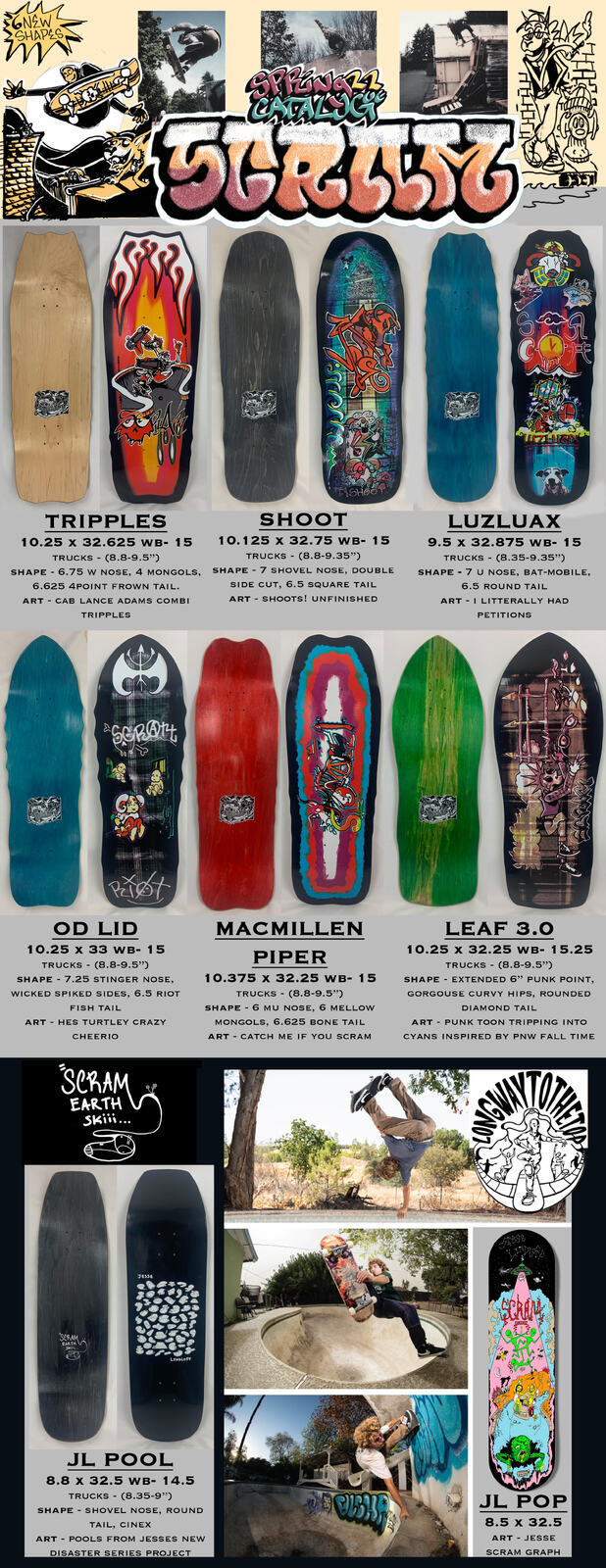 Scram Deck Macmillen Piper | Premium Skateboard Deck | Scram Skateboards