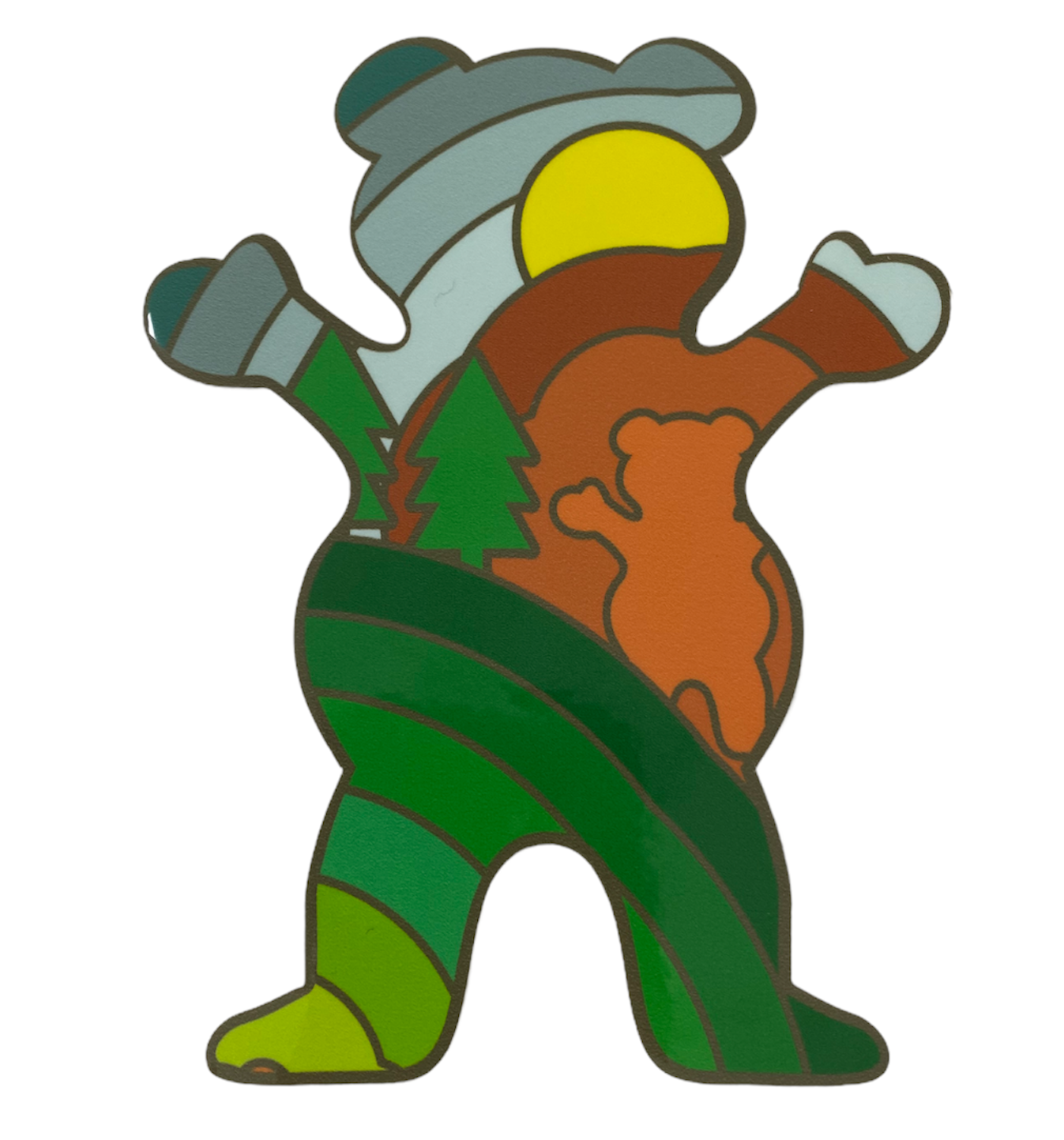 Grizzly Sticker Green Valley XL Bear 5 Inch