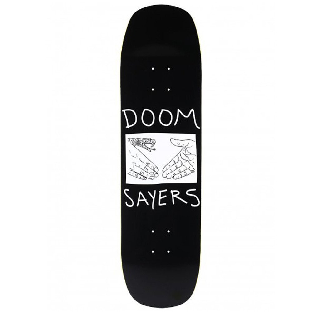 Doom Sayers Club Deck Snake Shake 8.58 Black/White Logo Yellow Woodgrain