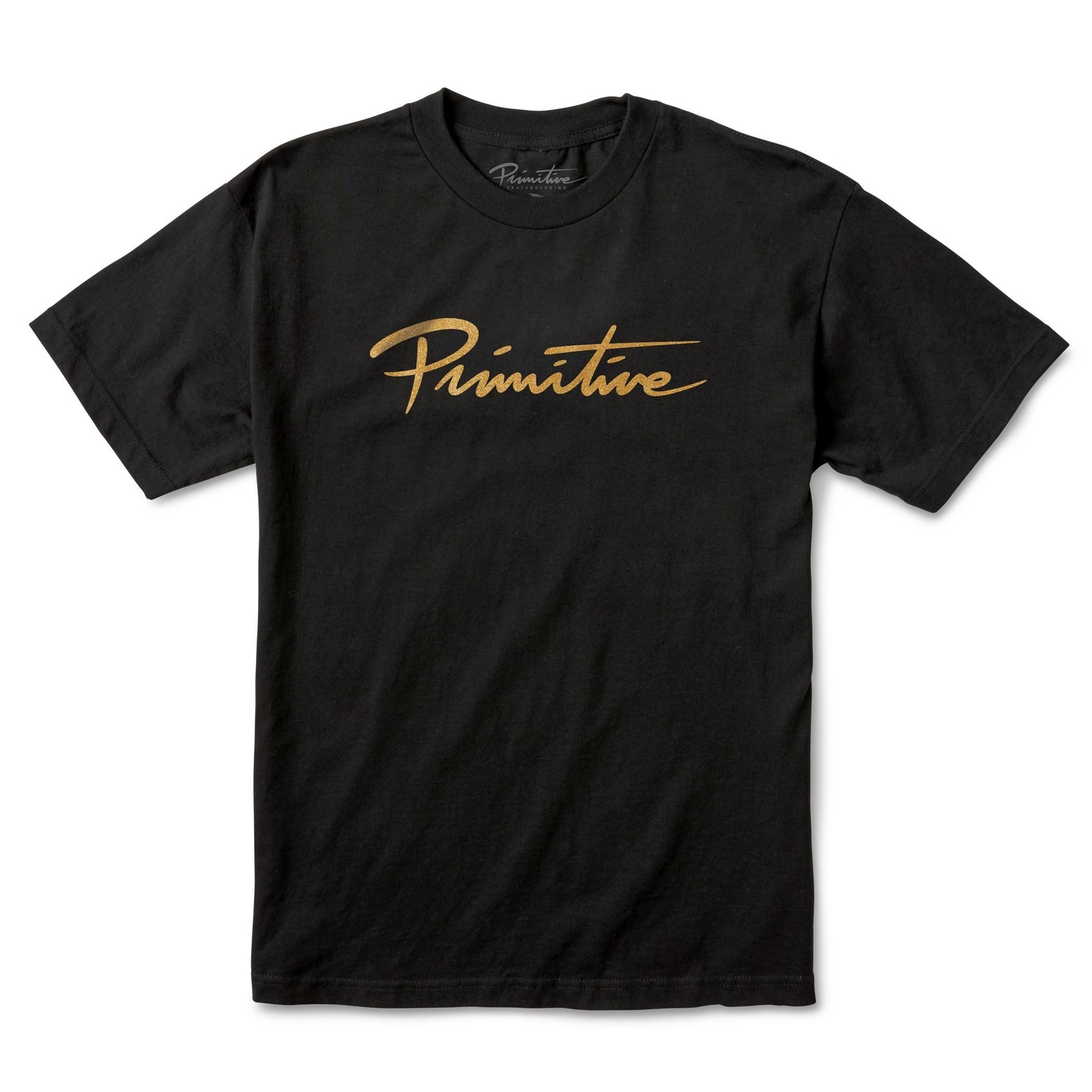 Primitive Tee Nuevo Script Black/Gold - Primitive Skateboarding