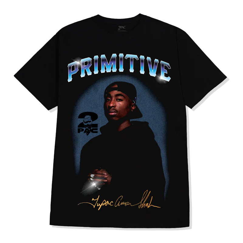 Primitive Tee 2pac Tupac Shine Black - Primitive Skateboarding