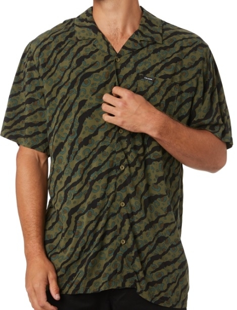 Volcom Shirt Emberton Army Green Combo