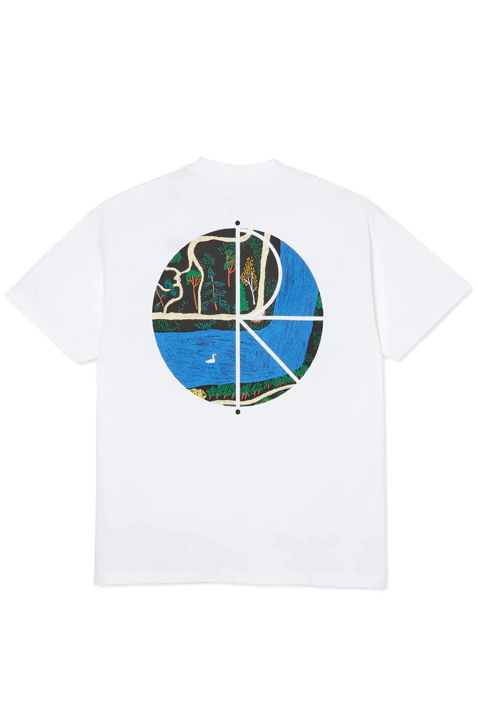 Polar Skate Co. Tee Slottsparken Fill Logo White