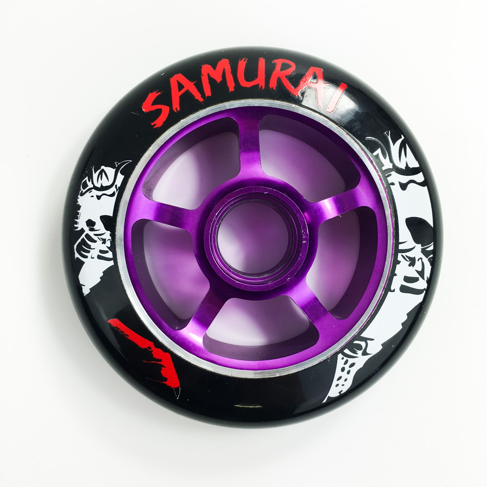 Samurai 5 Spoke Black/Purple 100mm Scooter Wheel